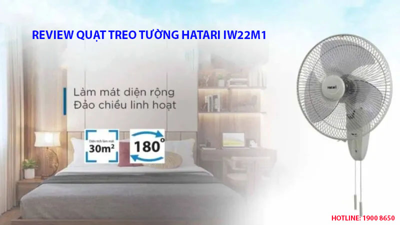 Review quạt treo tường Hatari IW22M1 - Điện Máy Akira